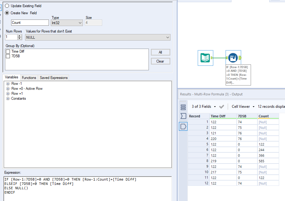 Solved: Sum all values until the column is greater than 0 - Alteryx Community