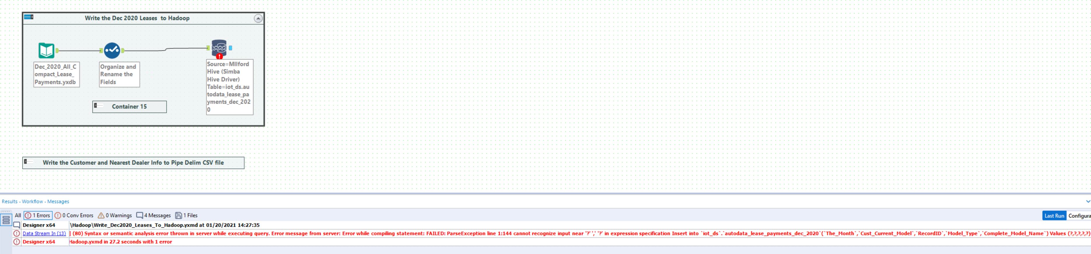 Error With Simba Hive Odbc Driver Invalid Column Alteryx Community