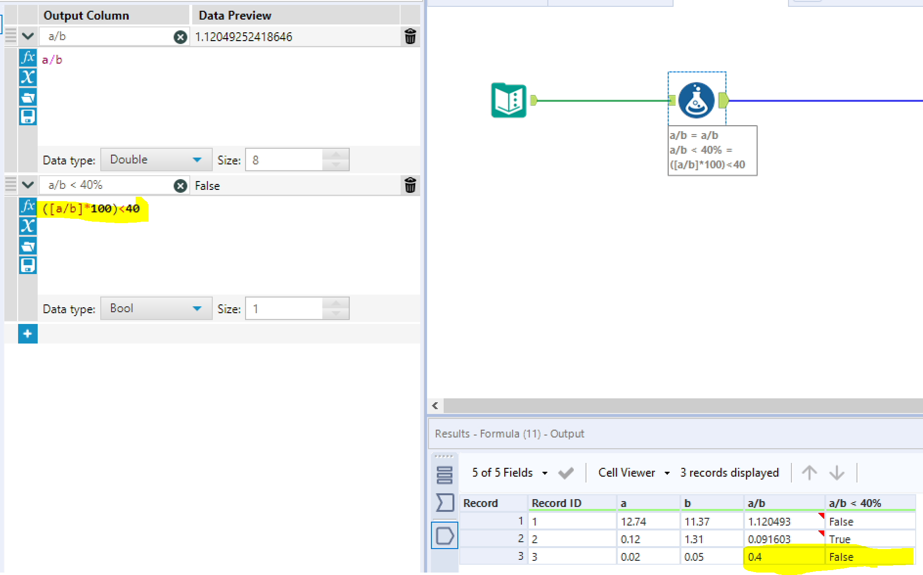 Solved: odd True/False result - Alteryx Community