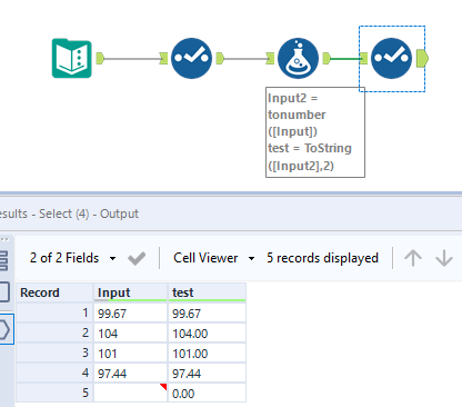 Solved: Help to get decimal numbers in char datatype field - Alteryx Community