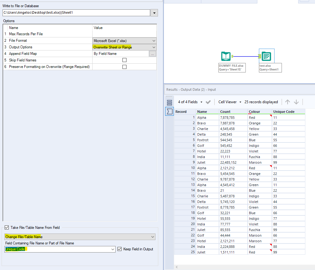Solved: Output - Filter and multiple outputs based off fie... - Alteryx Community