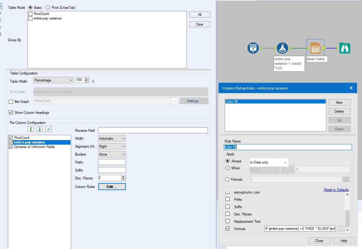 Conditional formatting using basic table tool - Alteryx Community