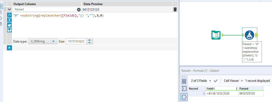 Solved: Change format of Cell/Mobile number - Alteryx Community