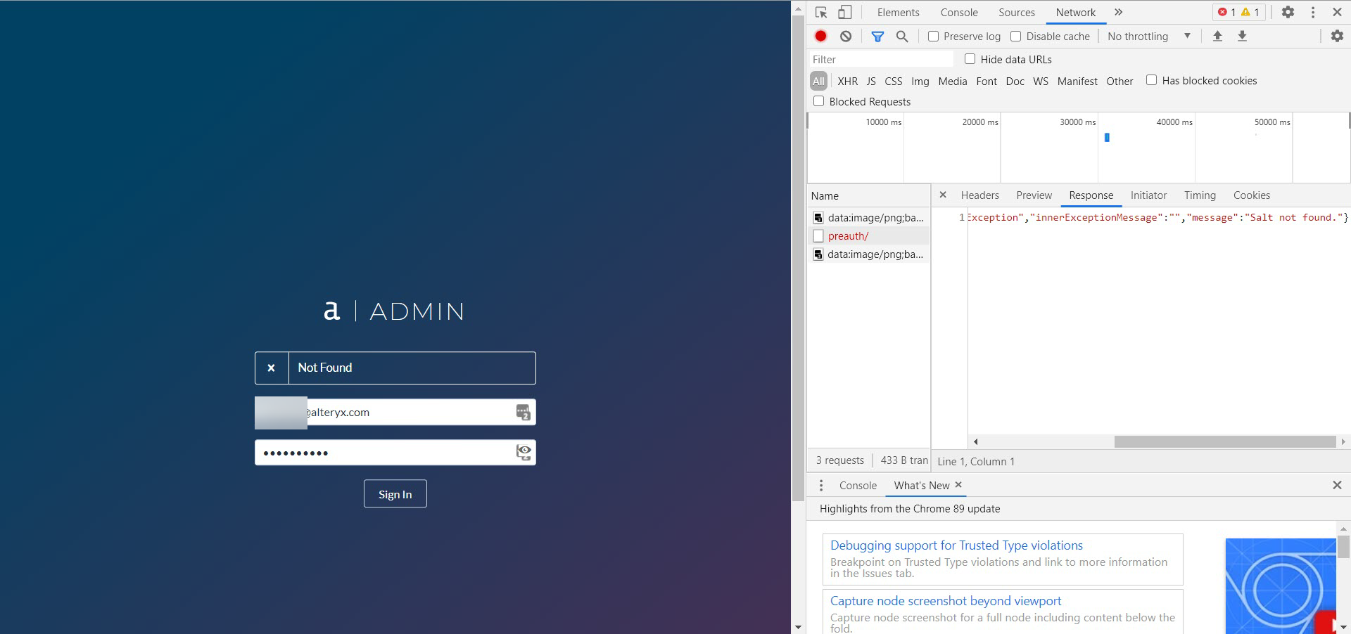 DE27308: Admin Page Login Fails for SAML-Authenticated Users Using ...