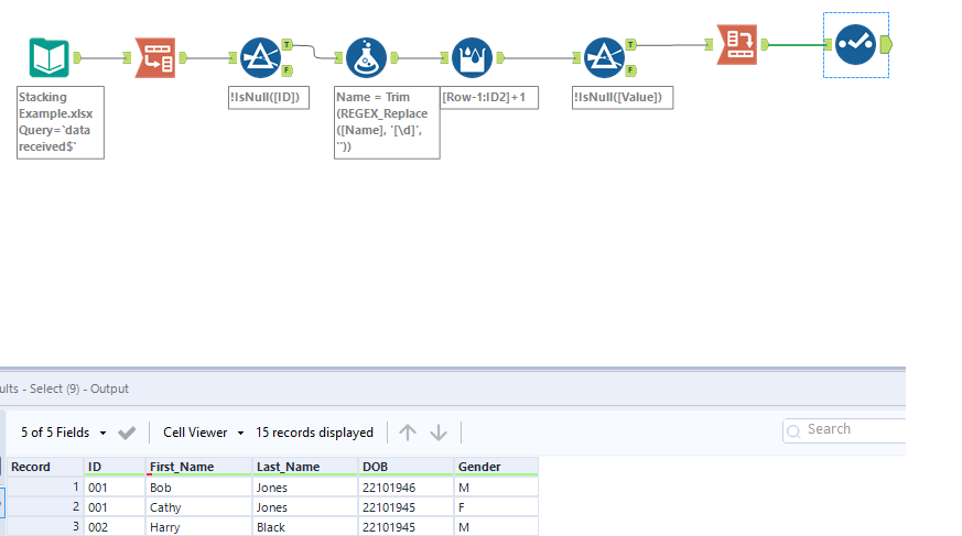 Solved: How to stack data within multiple columns - Alteryx Community