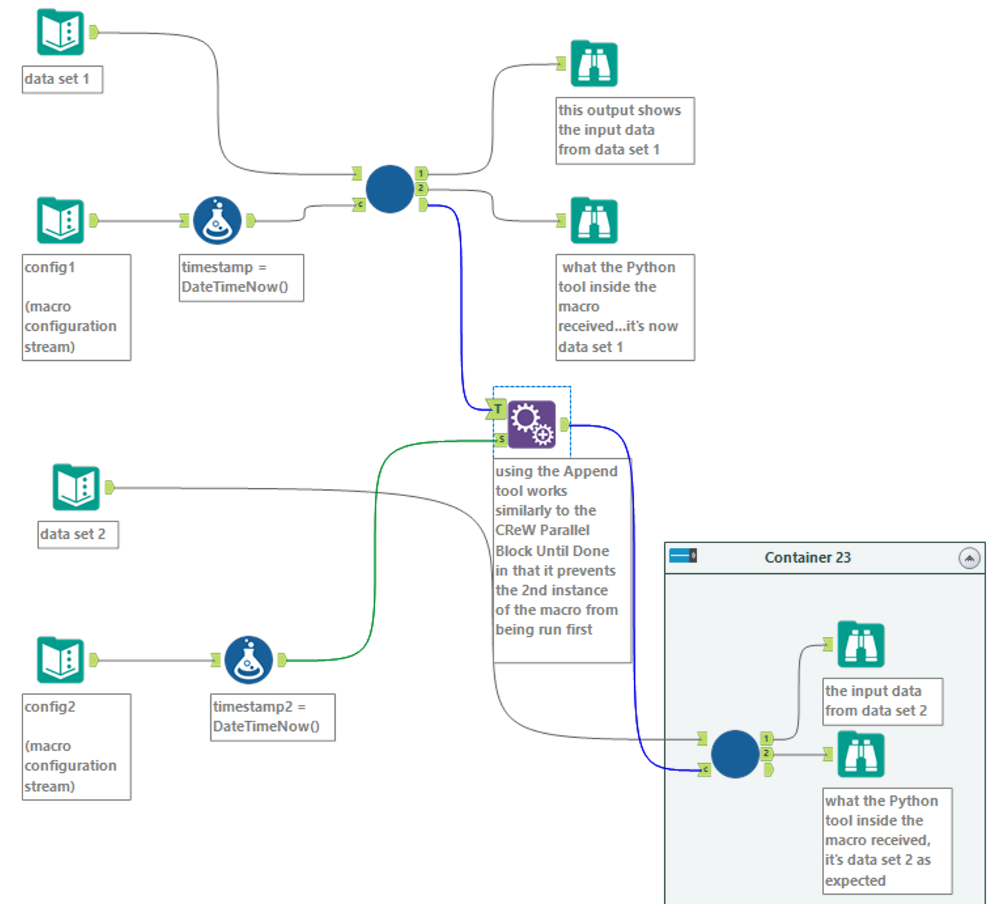 Python tool in macro sees other macro's data - Alteryx Community