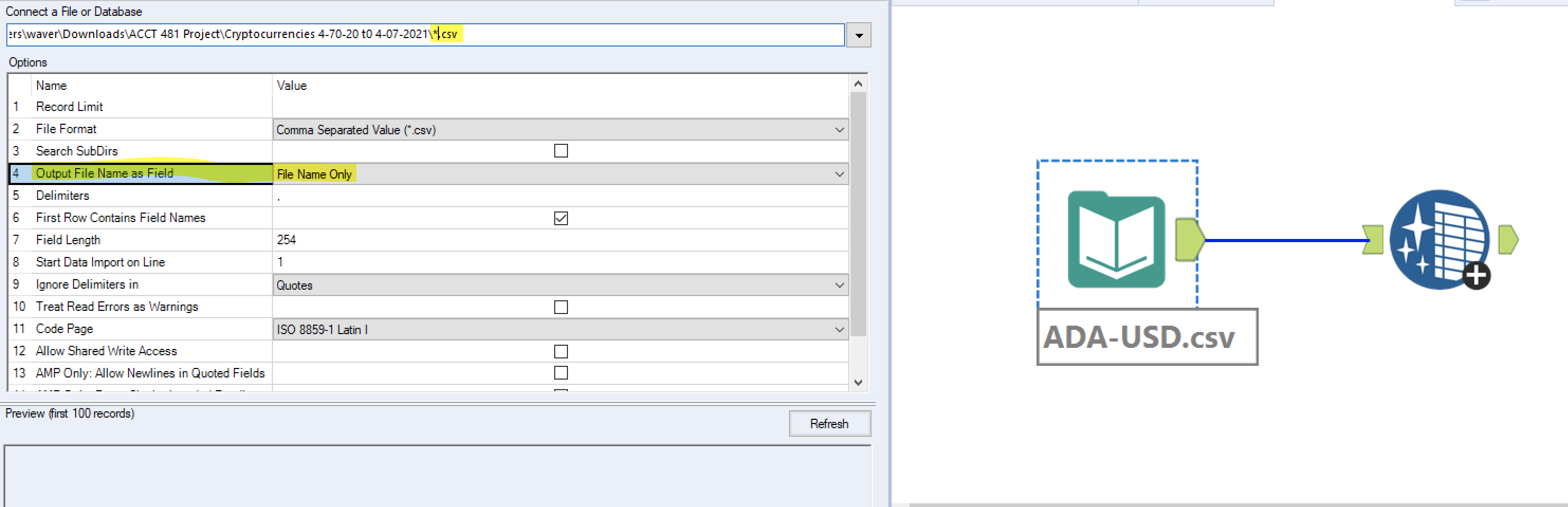 Solved: Connecting raw data from CSV files - Alteryx Community