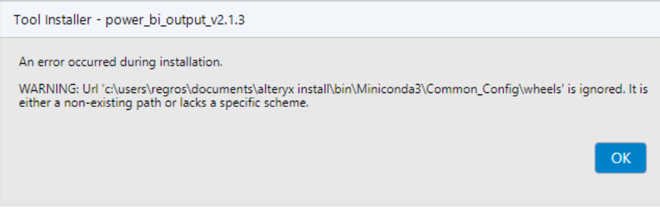 Error installing Power BI output - Alteryx Community