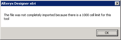 text input 1000 cell limit... - Alteryx Community