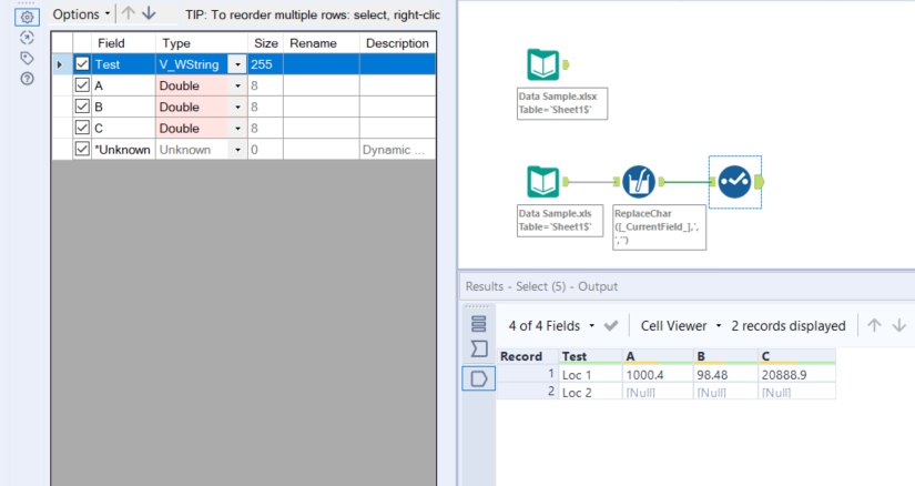Select Tool: Changing data type on xls leads to tr... - Alteryx Community