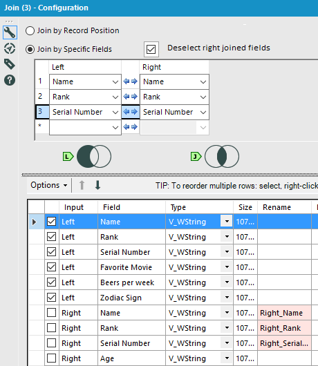 JOIN tool - Deselect RIGHT Join fields by default ... - Alteryx Community