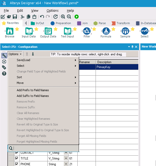 Search-as-you-type feature in Select tool - Alteryx Community