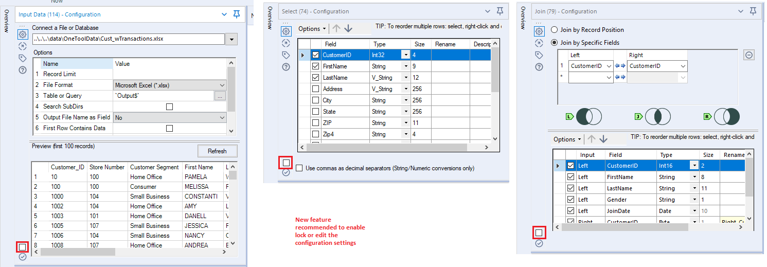Enable to edit or lock the configuration window of... - Alteryx Community