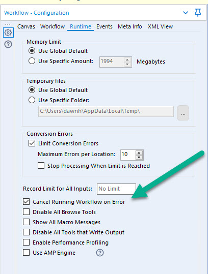 Cancel Running Workflow on Error - Alteryx Community