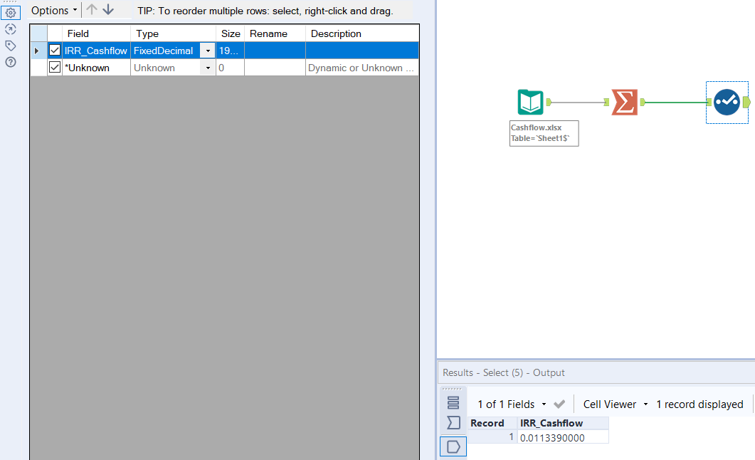 IRR Calculation to more decimal places - Alteryx Community