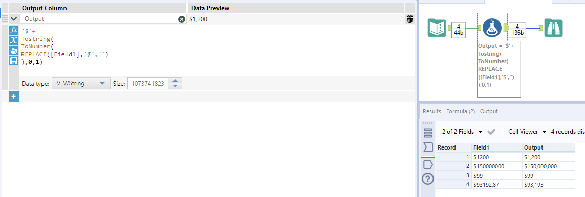 Solved Insert Comma To Numbers Which Are String As Input Alteryx 8100
