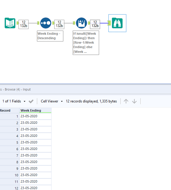 Solved: Fill non - null with existing value - Alteryx Community