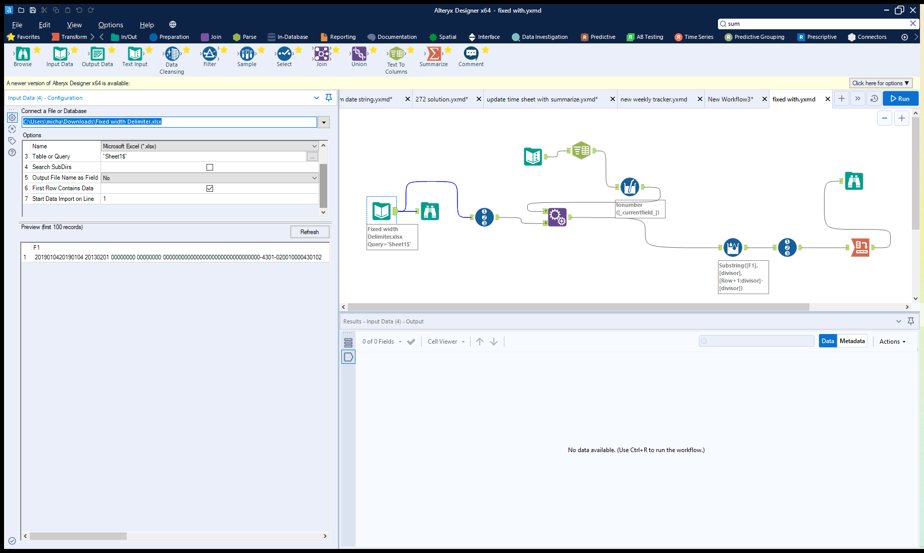 Solved: Fixed Width Delimiter - Alteryx Community