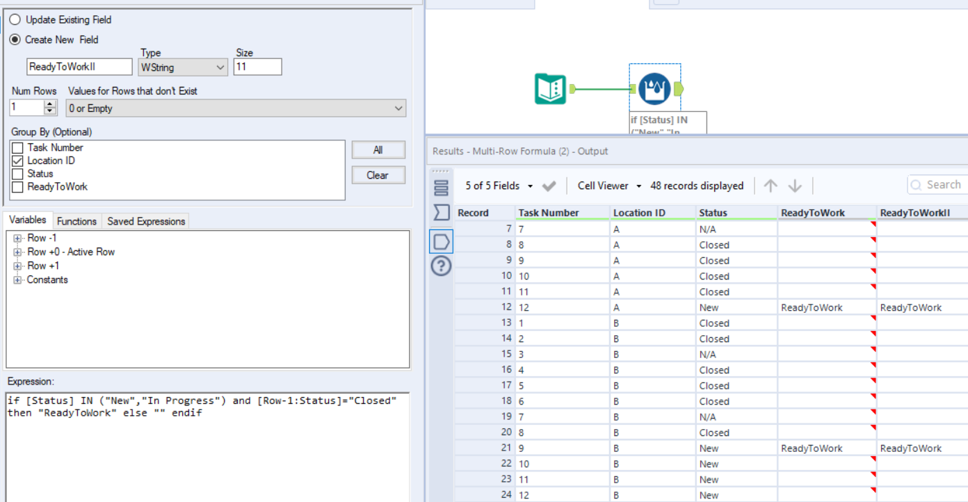 Solved How To Use Multi Row Formula Based On Id And Statu Alteryx Community