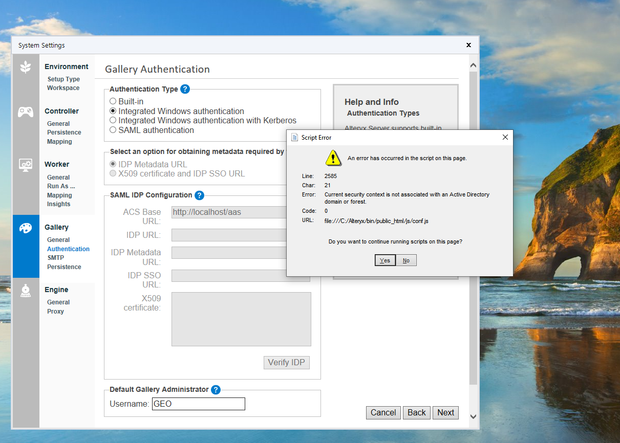 Alteryx Server - Gallery Authentication Error - Alteryx Community