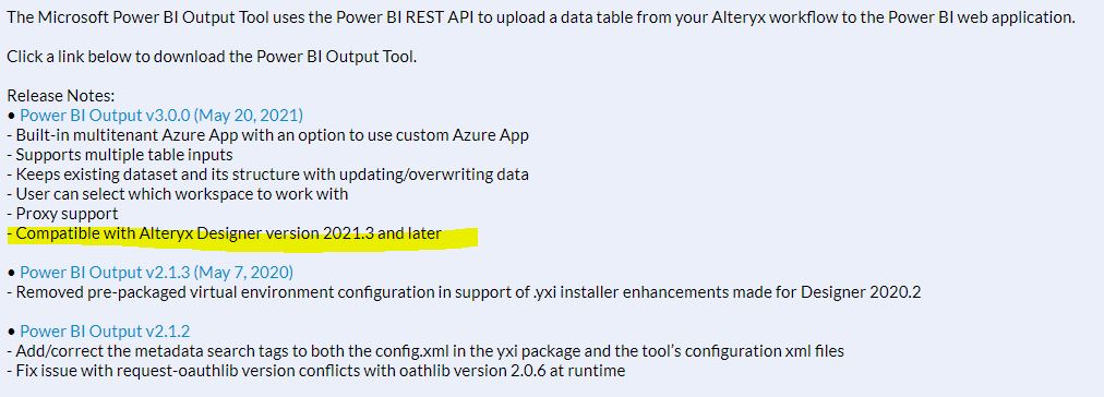 Fix Power BI Output tool to reload an existing dat... - Alteryx Community