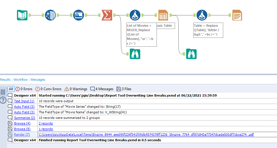Solved How To Render A Table With Multiple Lines In A Cel Alteryx Community