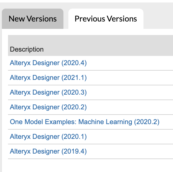 Solved: Download 2019 or 2020 version of alteryx - Alteryx Community
