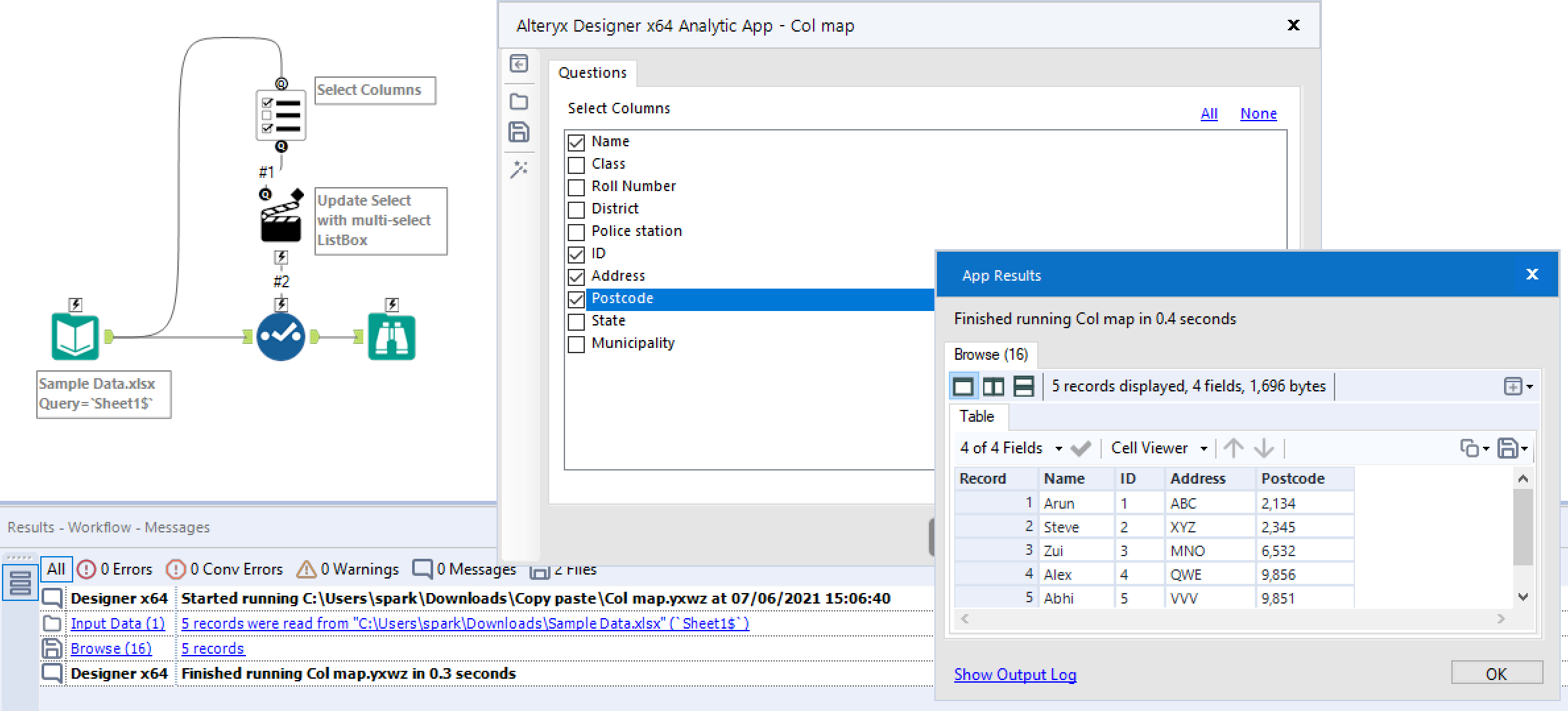 Solved: Creating an app that gives the output fields you s... - Alteryx Community