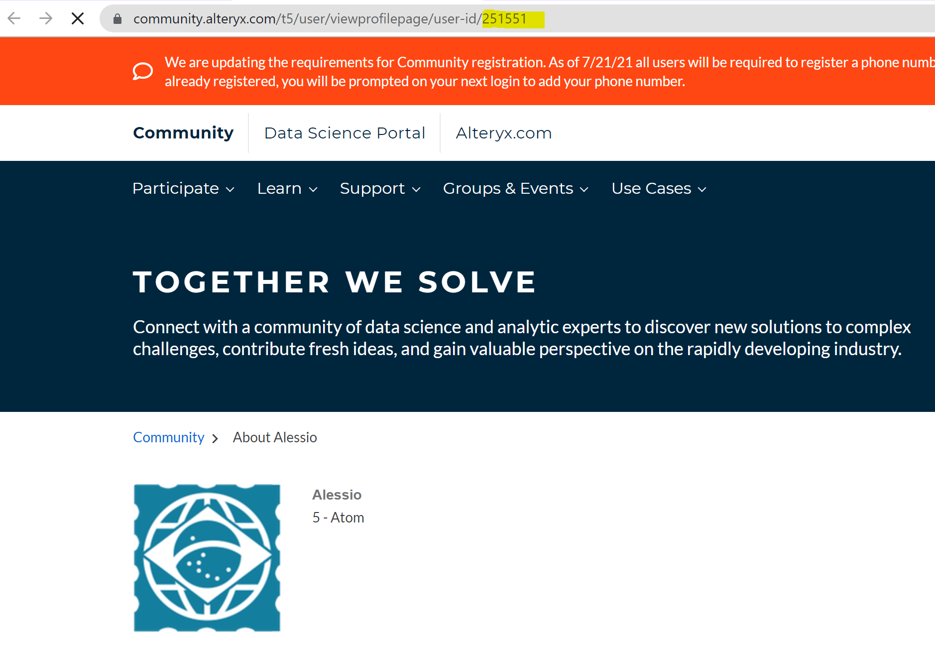 Solved: User ID - Alteryx Community