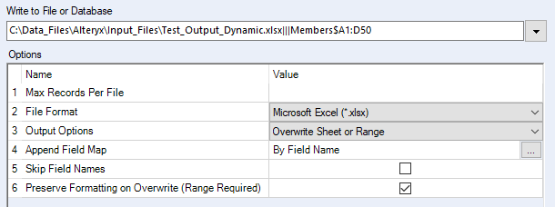 Solved Preserving Excel Formatting On Dynamic Output File Alteryx Community