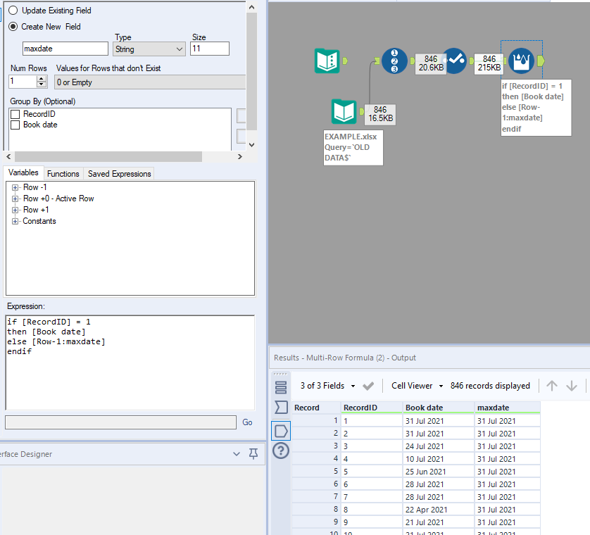 Solved: FIRST ROW VALUE TO PASTE TO ENTIRE COLUMN - Alteryx Community