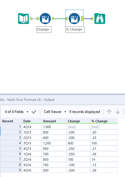 Solved: Subtracting values from same column into new colum... - Alteryx Community