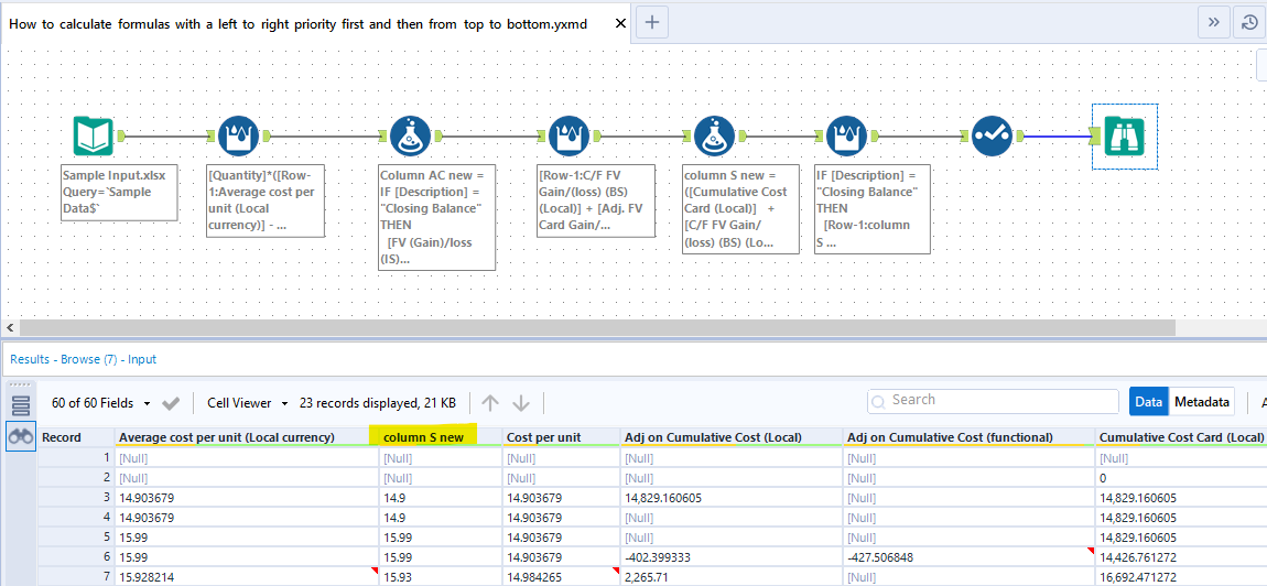 Solved: How to calculate formulas with a left to right pri... - Alteryx ...