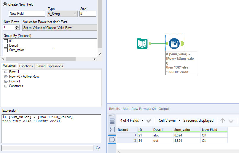 Solved: Multi row Formula issue - Alteryx Community