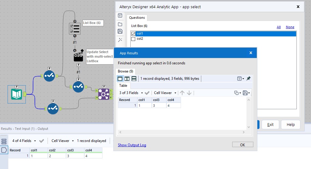 Select some columns based on user interface and al... - Alteryx Community