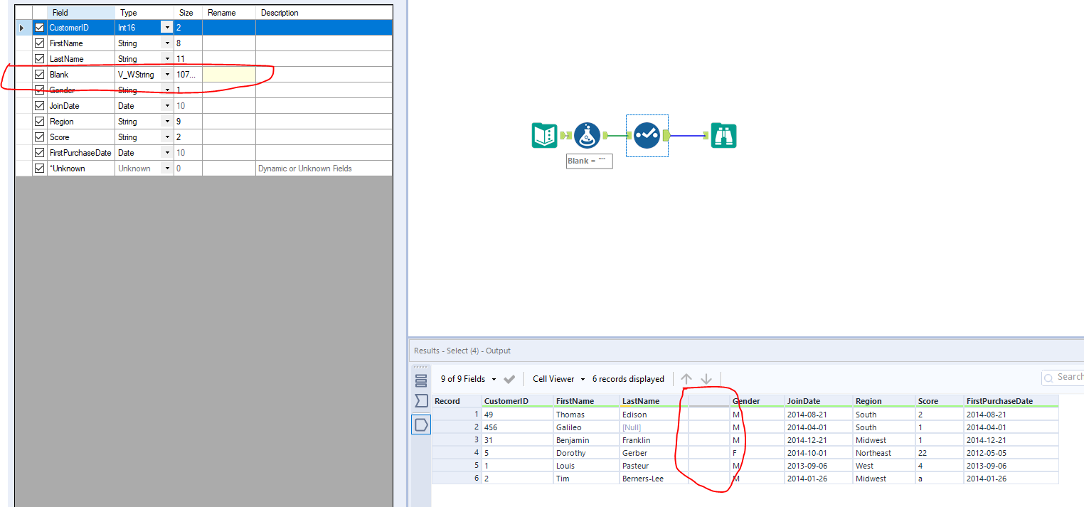 Solved Create A Blank Column With No Data Alteryx Community