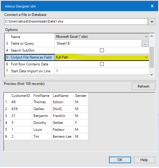 Solved Keep Filepath As A Field With Dynamic Input Alteryx Community