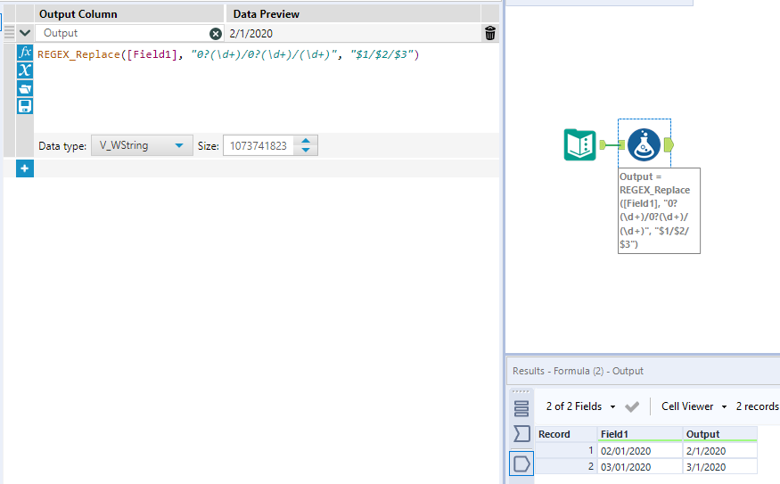 Solved: Remove Leading Zeroes in days and months - Alteryx Community