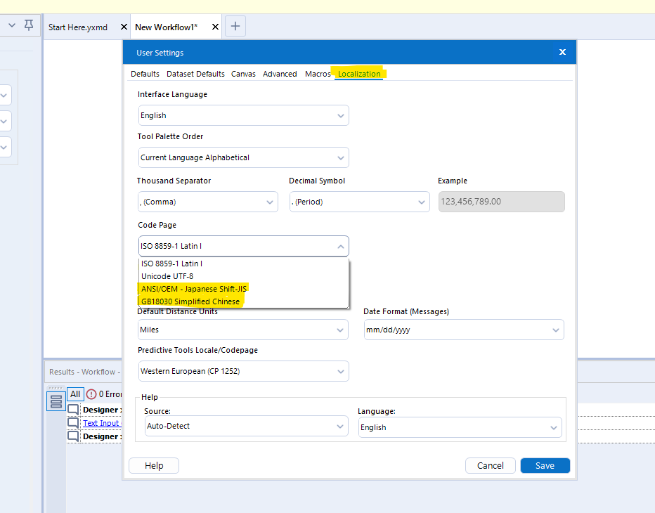 Code Page function return different results in two... - Alteryx Community