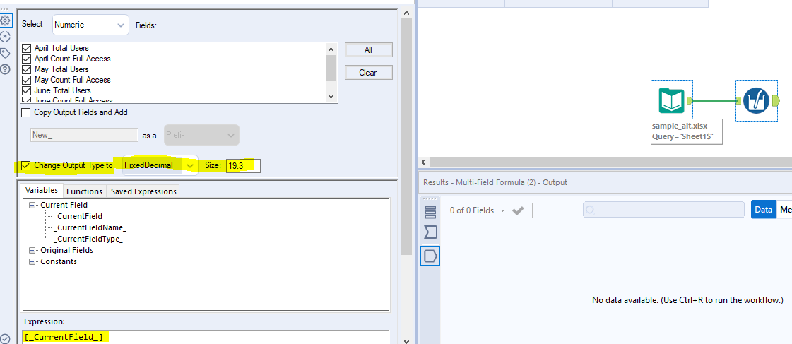 Designer| Table properties - Decimal places - Alteryx Community
