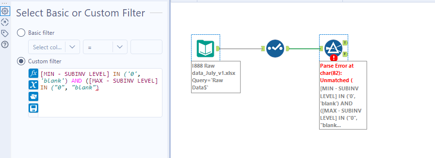 Solved: Custom filter - Alteryx Community