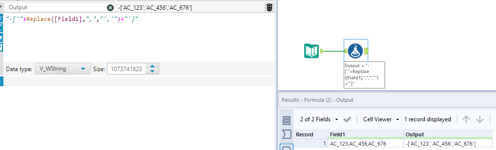 Adding signs like '' in a string field - Alteryx Community
