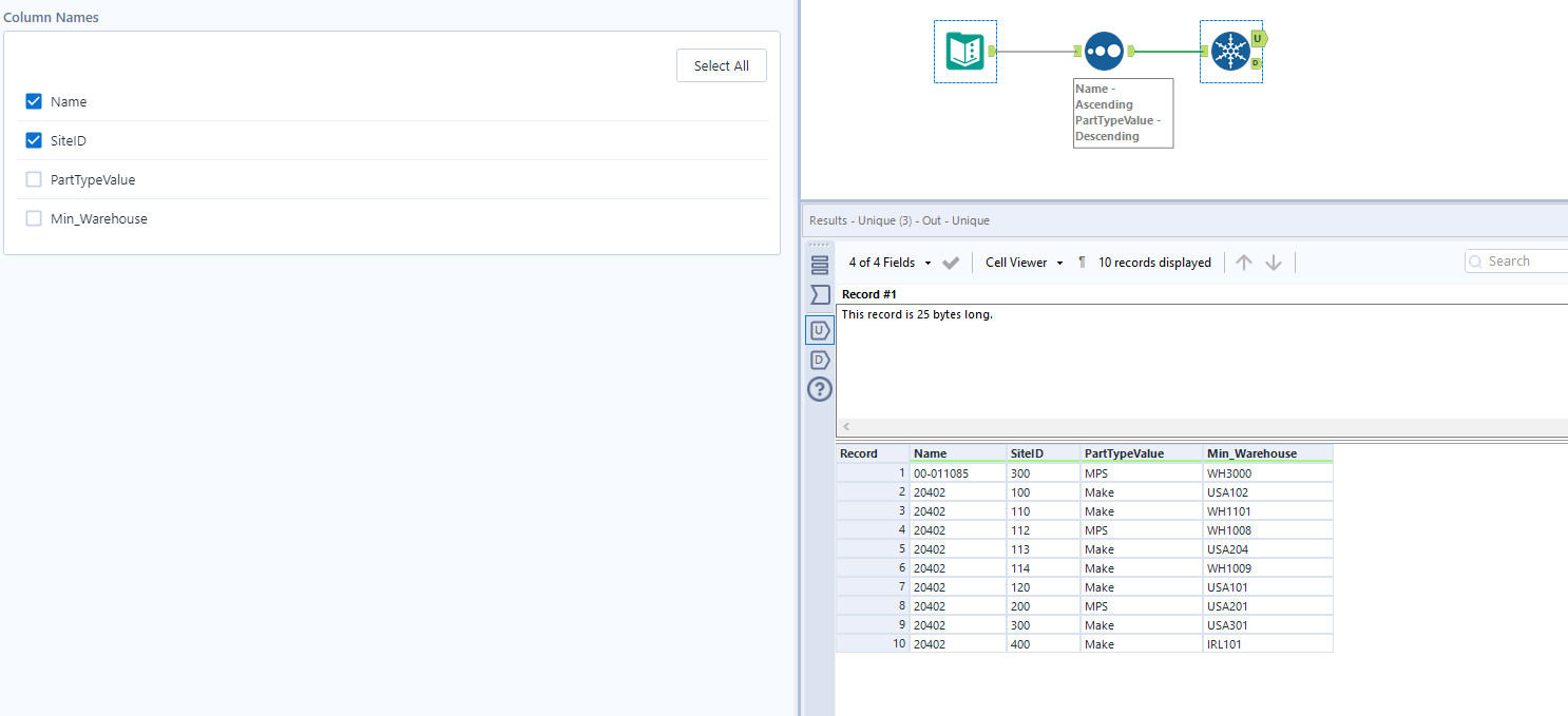 Solved: Keep only one record - Alteryx Community
