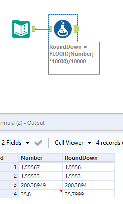 Solved: Any formula for round down ? - Alteryx Community