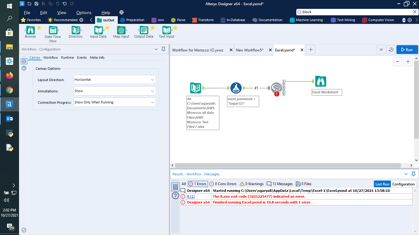 Solved: How to open excel with a password? - Alteryx Community