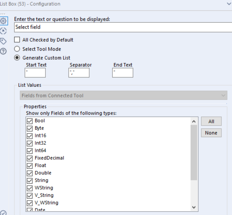 Solved: How to connect the list box for selecting the file... - Alteryx Community