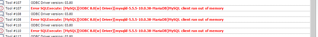 MariaDB MySQL client ran out of memory - Scheduled... - Alteryx Community