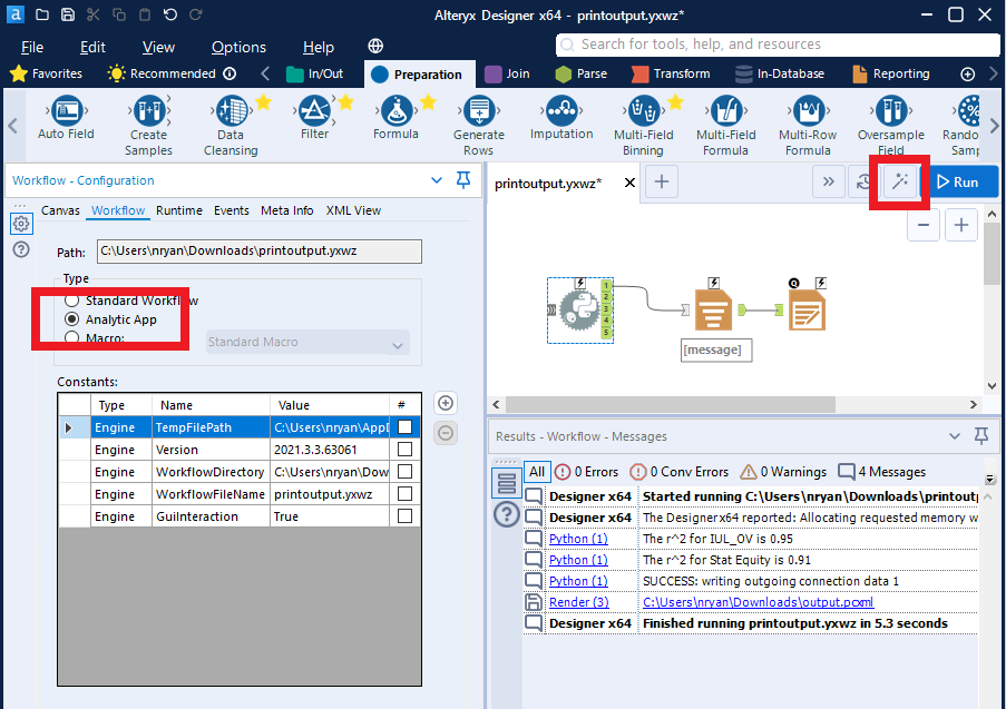 Solved: Have python OR alteryx pop out a box to user when ... - Alteryx ...