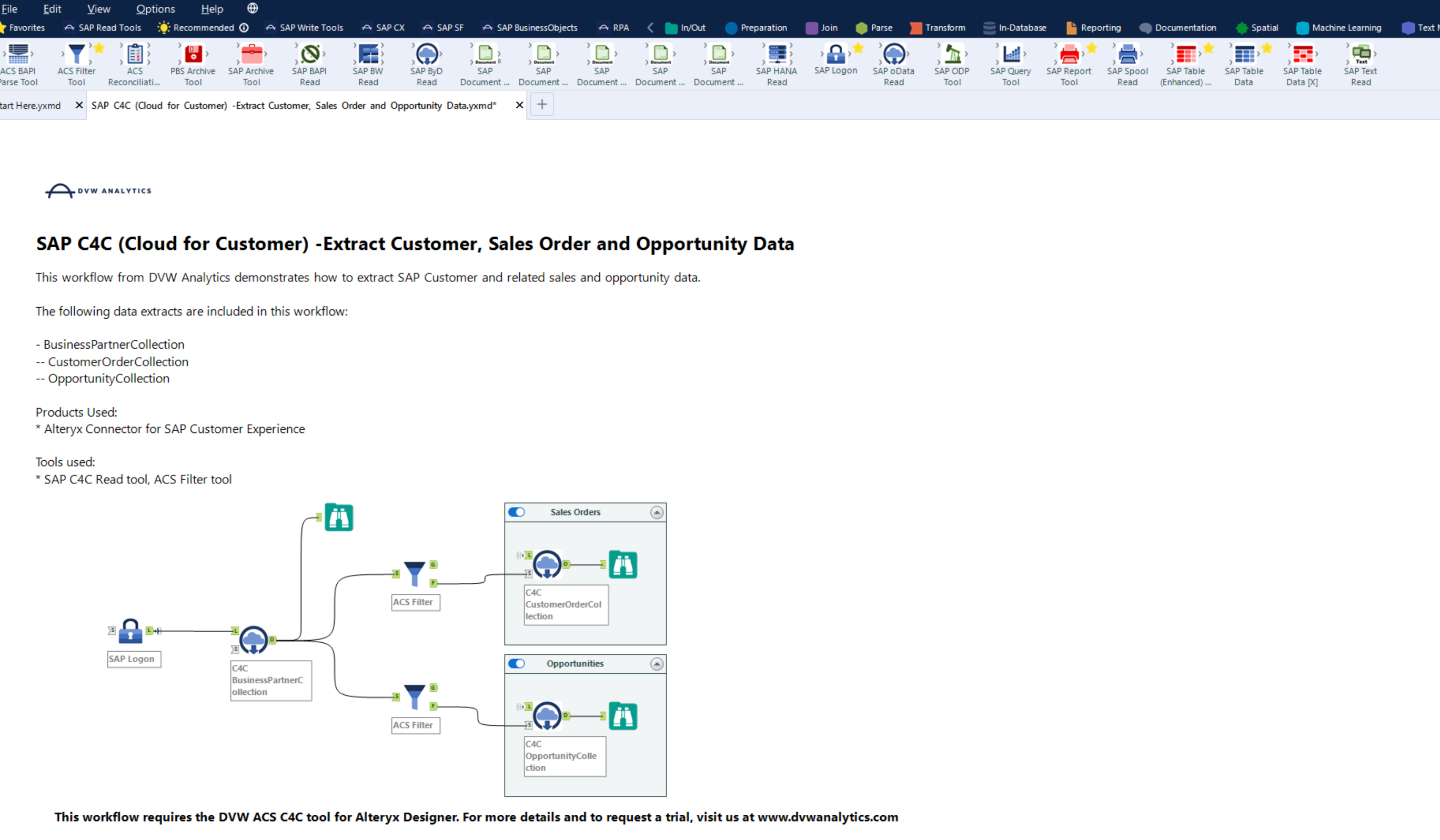 SAP C4C (Cloud for Customer) -Extract Customer, Sa... - Alteryx Community