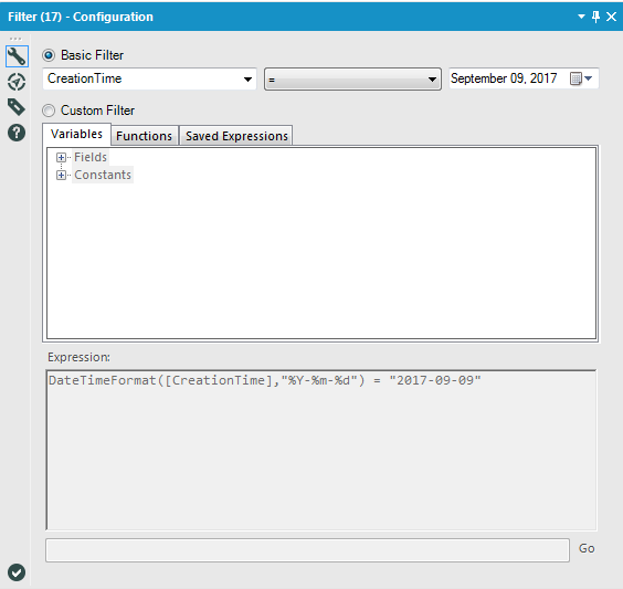 Solved: How to filter on "CreationTime" after Directory To... - Alteryx Community